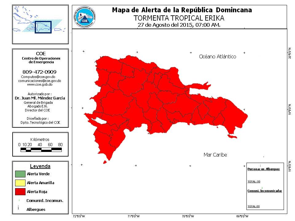 RD en alerta roja por llegada de Erika - CDN - El Canal de Noticias de ...