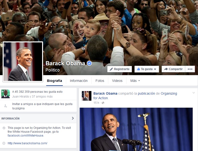 Obama lanza perfil en Facebook con mensaje sobre cambio climático - CDN ...